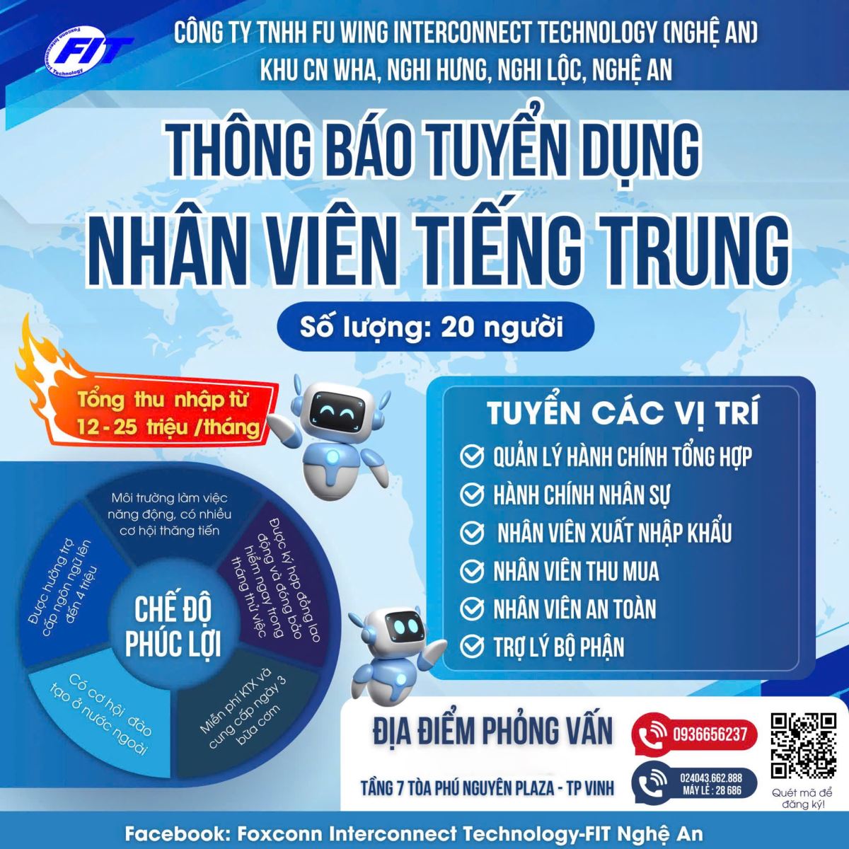 Các vị trí tuyển dụng: Quản lý hành chính, Hành chính nhân sự, Xuất nhập khẩu, Thu mua...